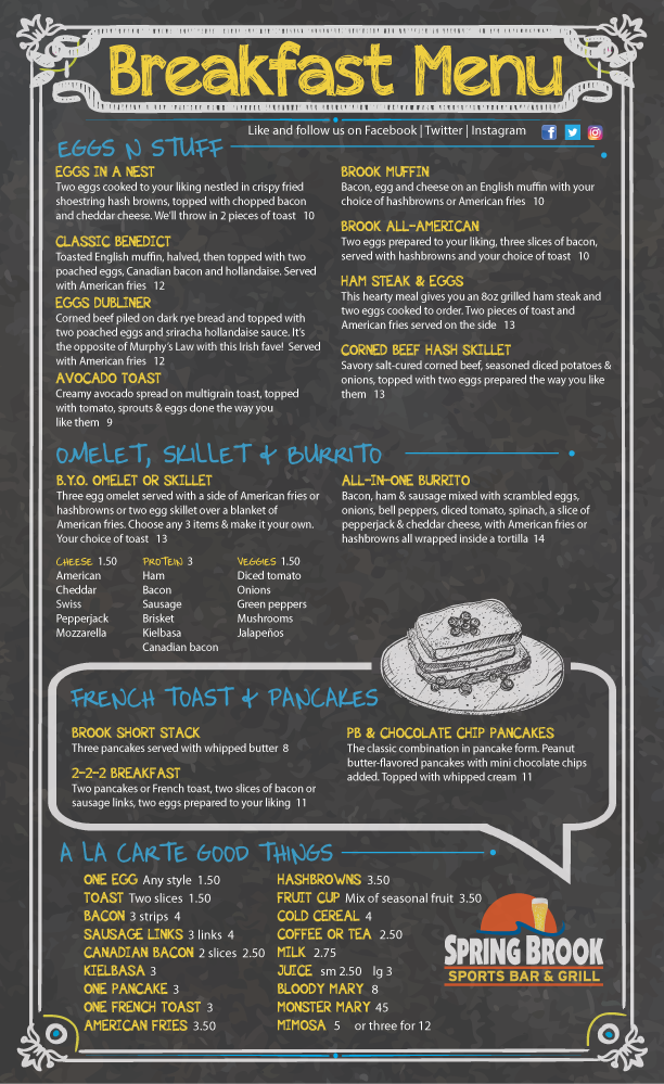 Our Menu | Spring Brook's Best Restaurant in Wisconsin Dells