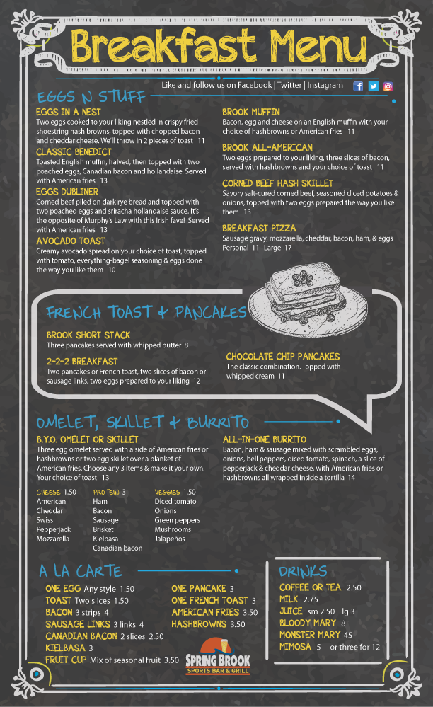 Our Menu | Spring Brook's Best Restaurant in Wisconsin Dells