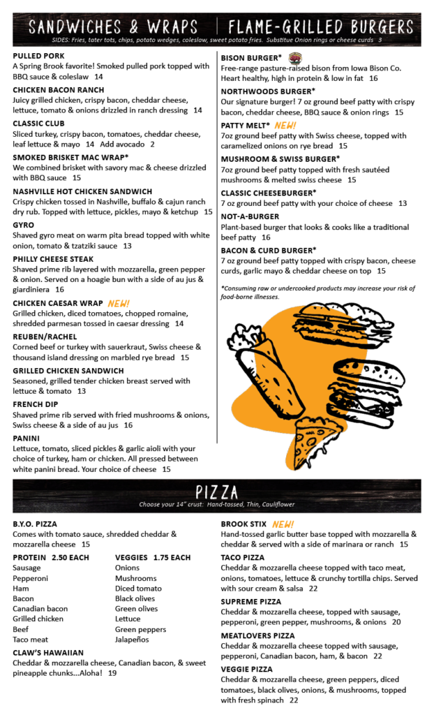 Our Menu | Spring Brook's Best Restaurant in Wisconsin Dells